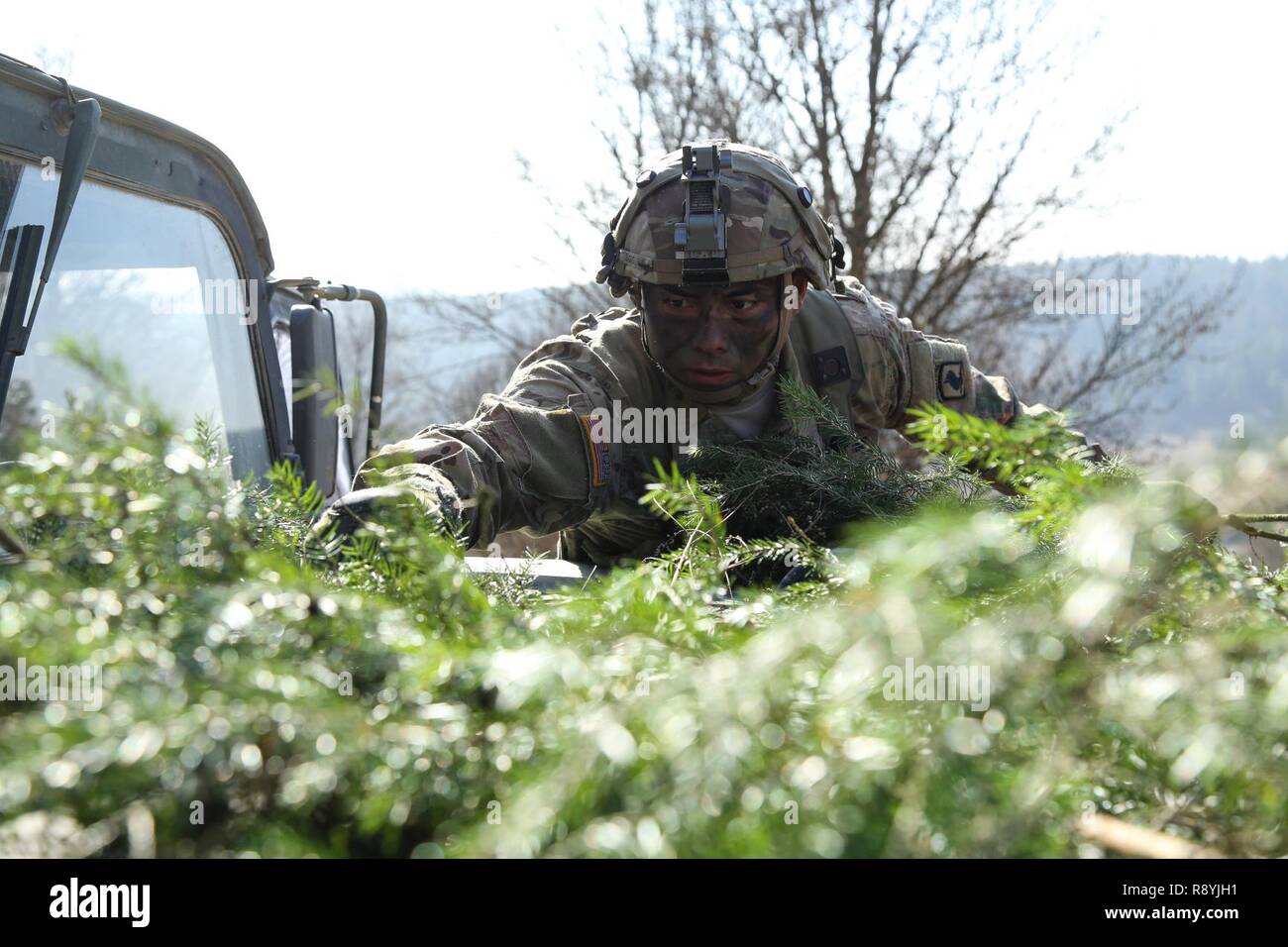 U.S. Army Sgt. Alvin Lin of the 54th Brigade Engineering Battalion ...