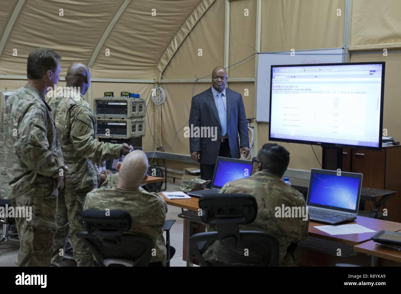 Leaders participate in the in the Global Combat Support System - Army (GCSS-A) wave 2 fielding ...