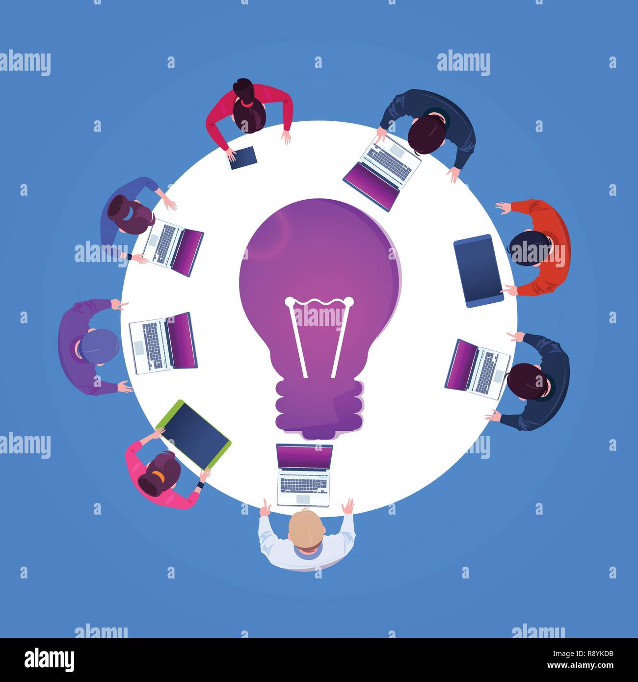 Creative working top view Stock Vector Images - Alamy