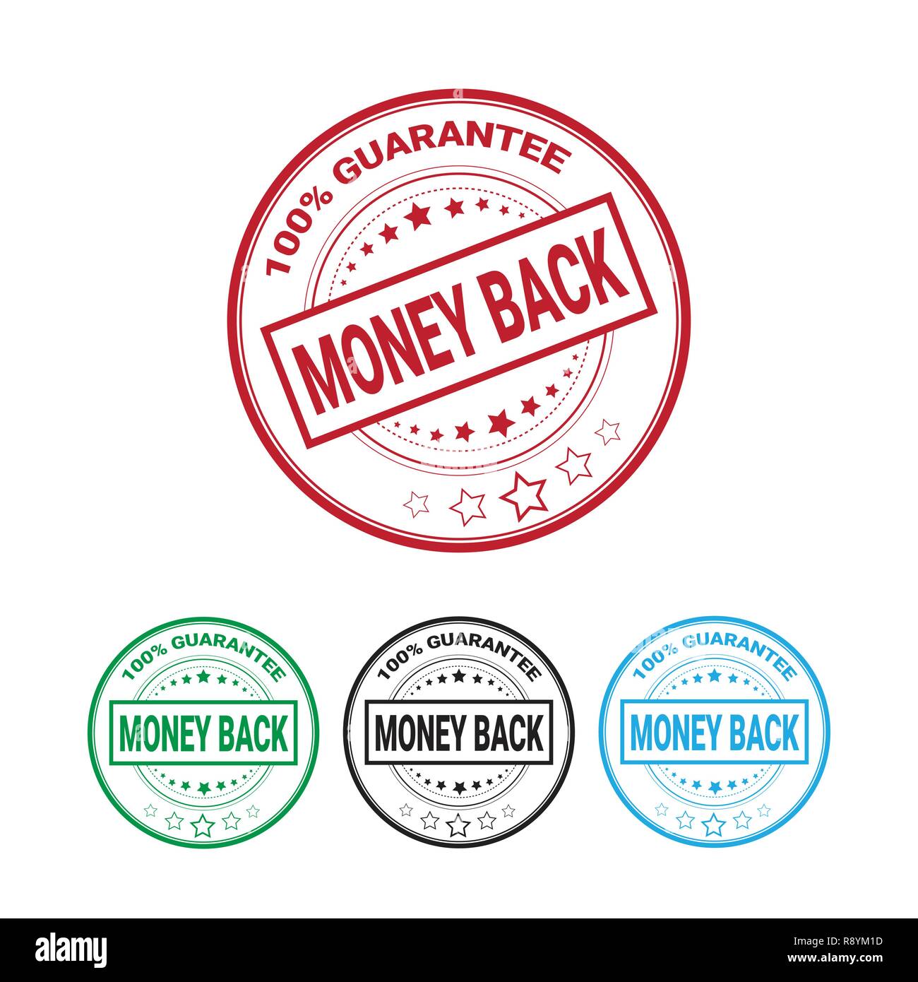 Money Back Guarantee 100 Percents Label Set Template Isolated Stock ...
