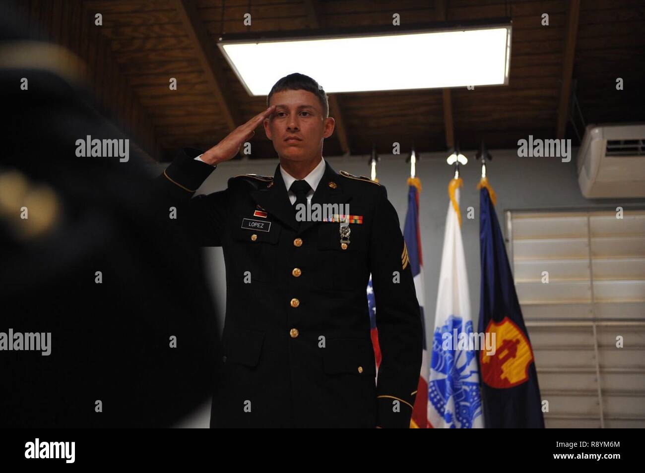 Sgt Richard Lopez, assigned to 390th Transportation Company, reports to ...