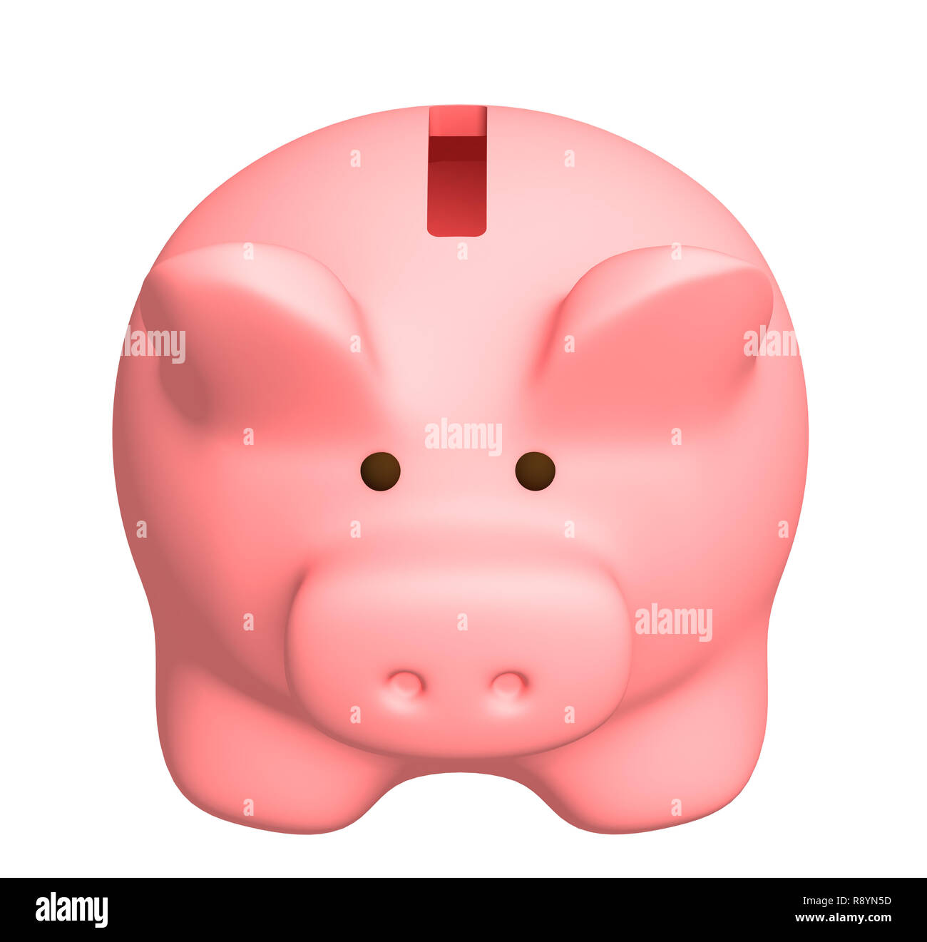 Piggy bank of pink color. Object over white Stock Photo - Alamy