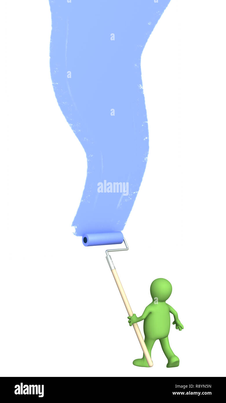 3d puppet painting with the platen a wall Stock Photo - Alamy