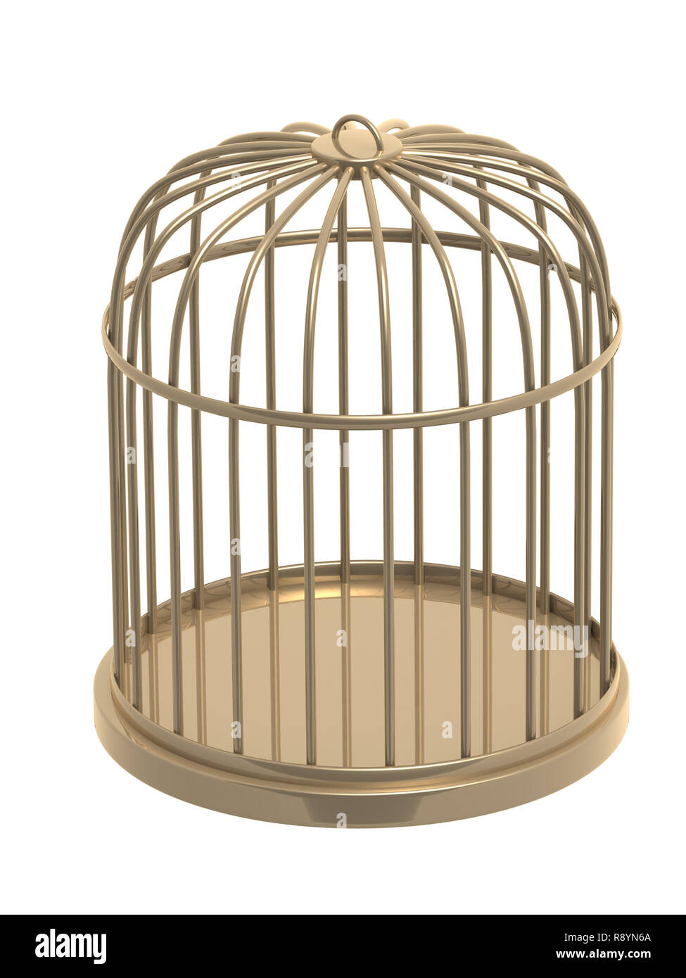 3d golden cage. Object over white Stock Photo - Alamy