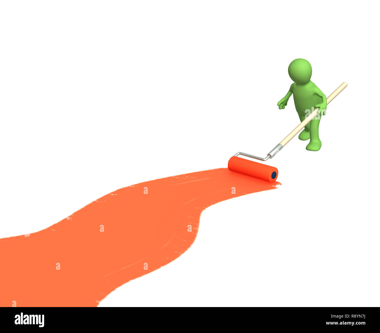 Puppet painting with the platen a wall Stock Photo - Alamy