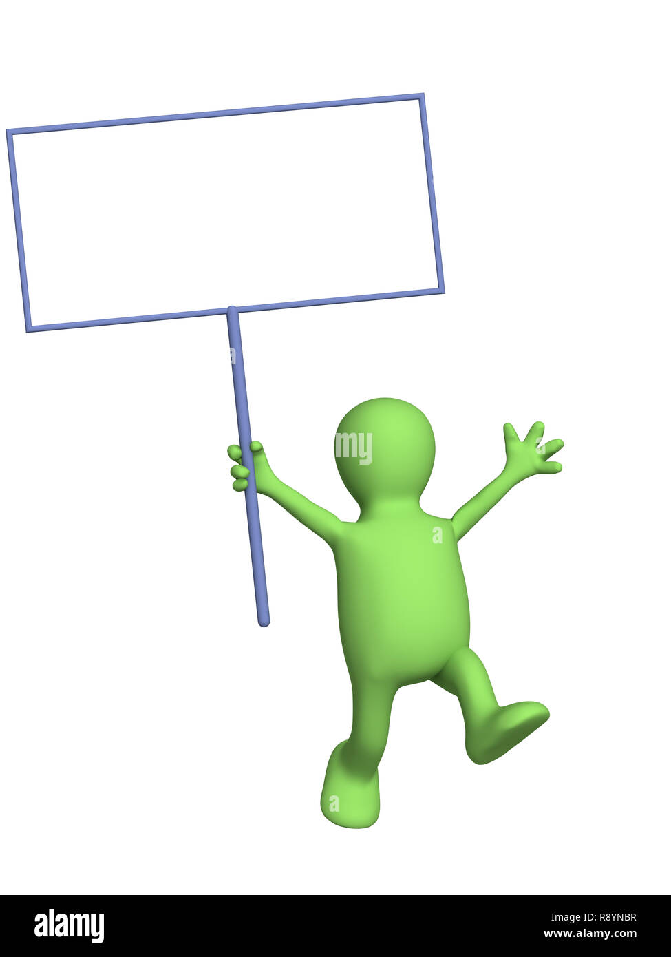 Happy puppet with the poster in a hand Stock Photo - Alamy