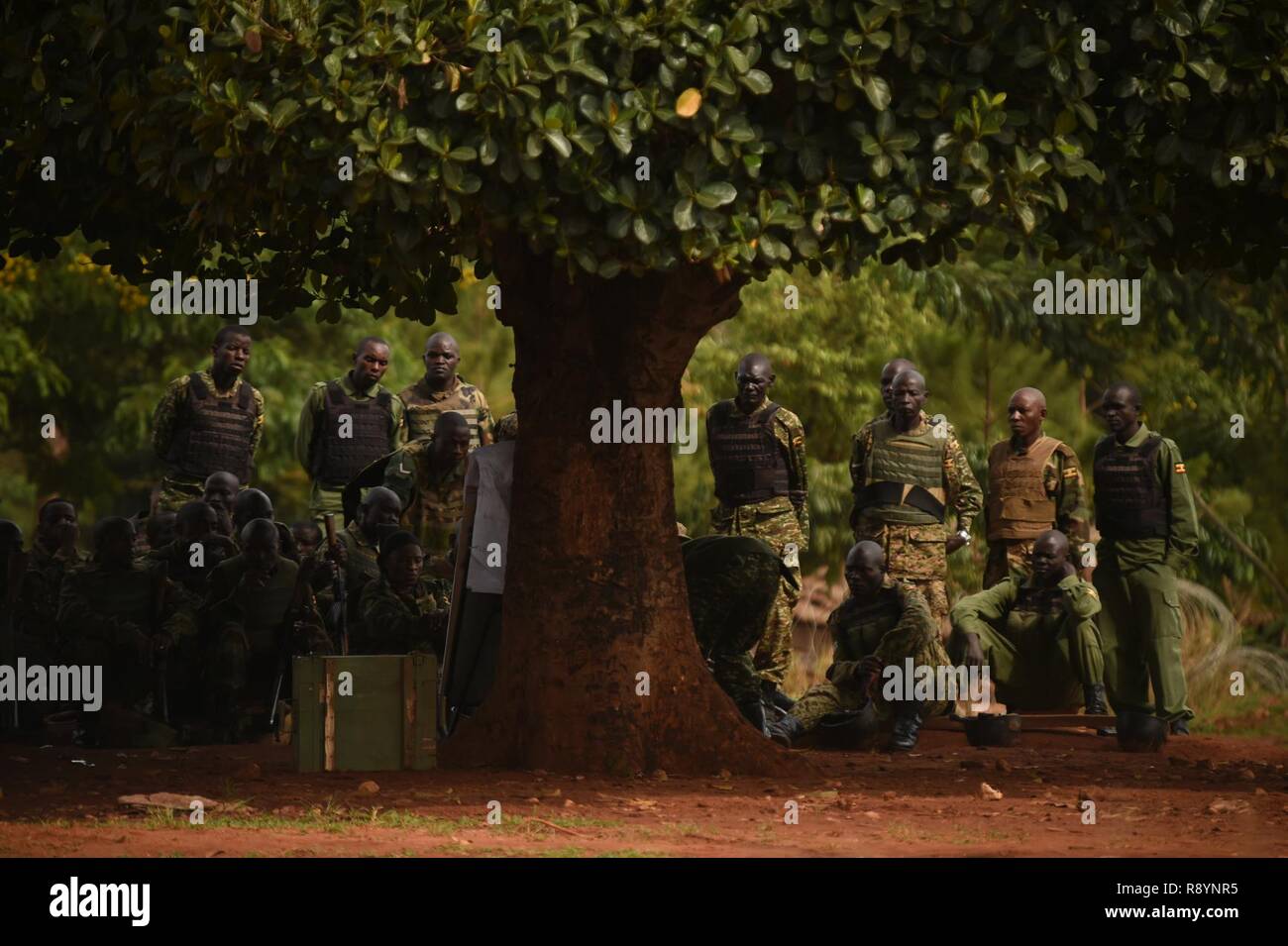Uganda People’s Defense Force, Ugandan Battle Group 22 soldiers gather ...