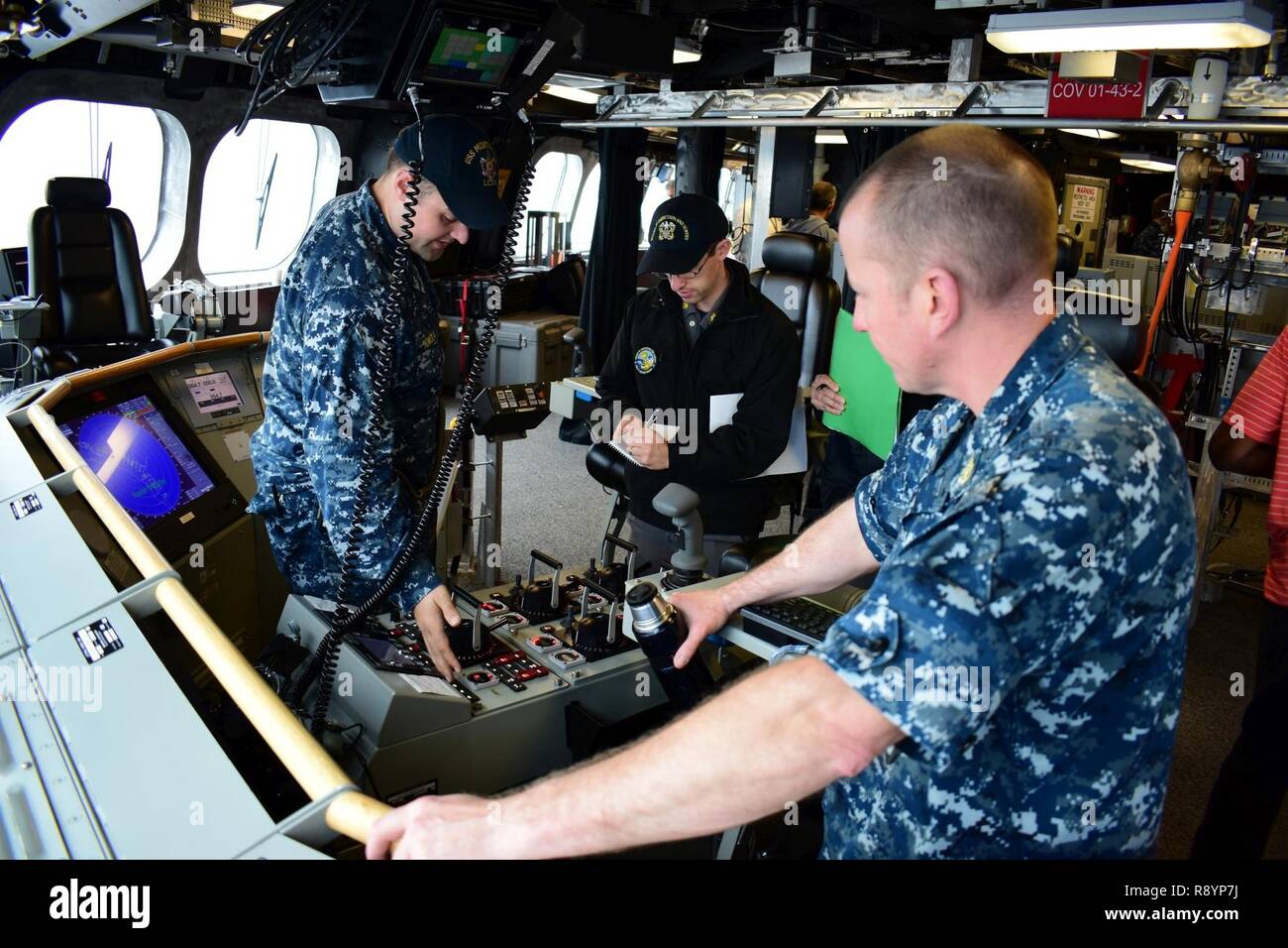 PACIFIC OCEAN (March 13, 2017) Lt. j.g. John Homola demonstrates the ...