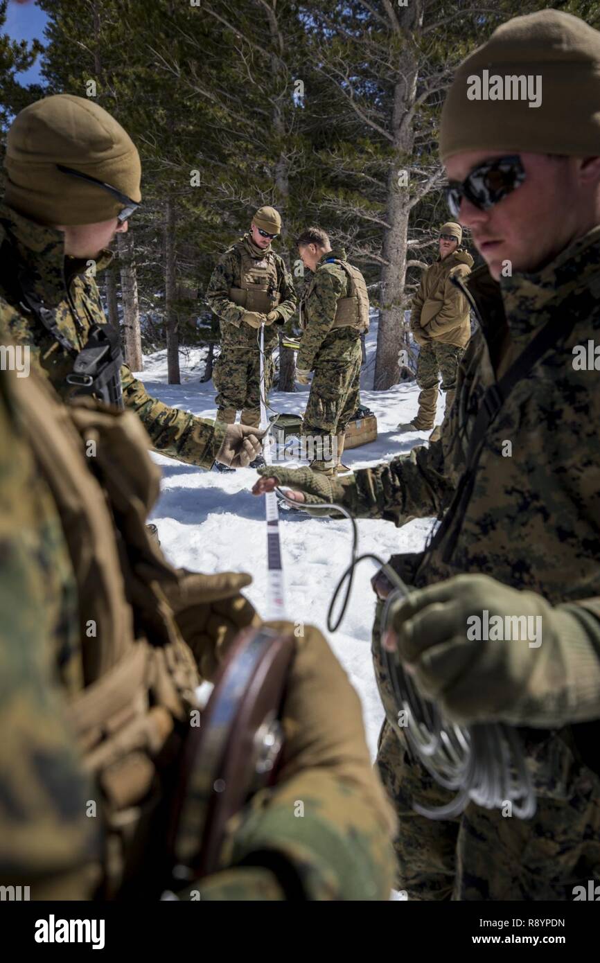 U.S. Marines with Bravo Company, 1st Combat Engineer Battalion (CEB ...