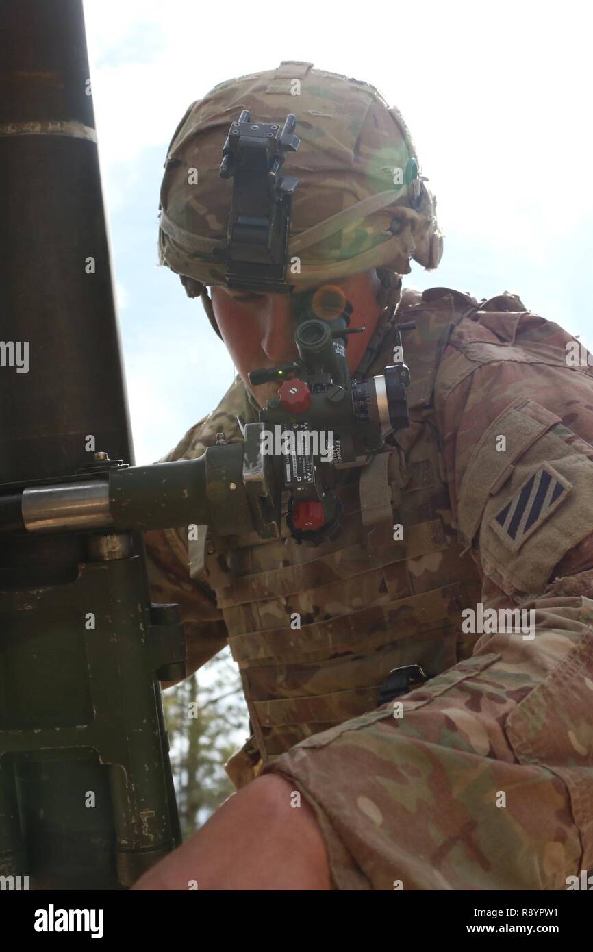 Pfc. Nicholas Charney, mortarman with Bravo Troop, 6th Squadron, 8th ...