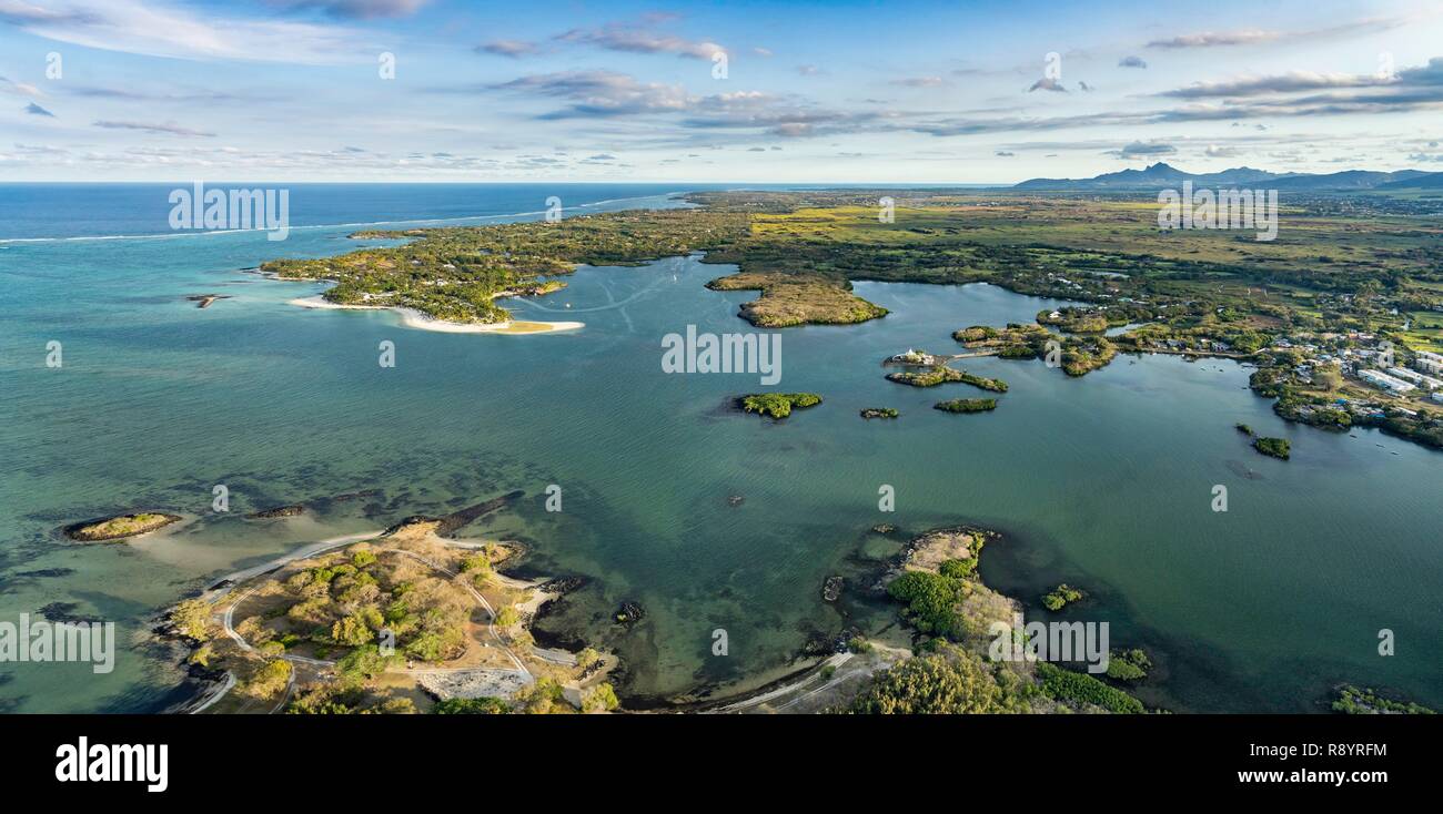 Mauritius, Flacq district, Poste de Flacq, the bay (aerial view Stock ...