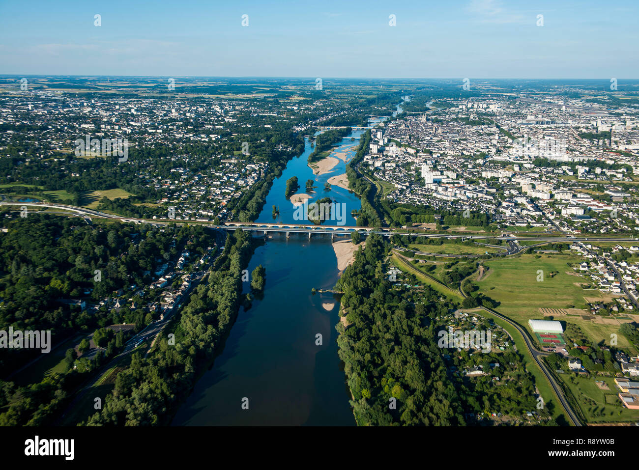 Tours (western France): the city and the Loire river *** Local Caption ...