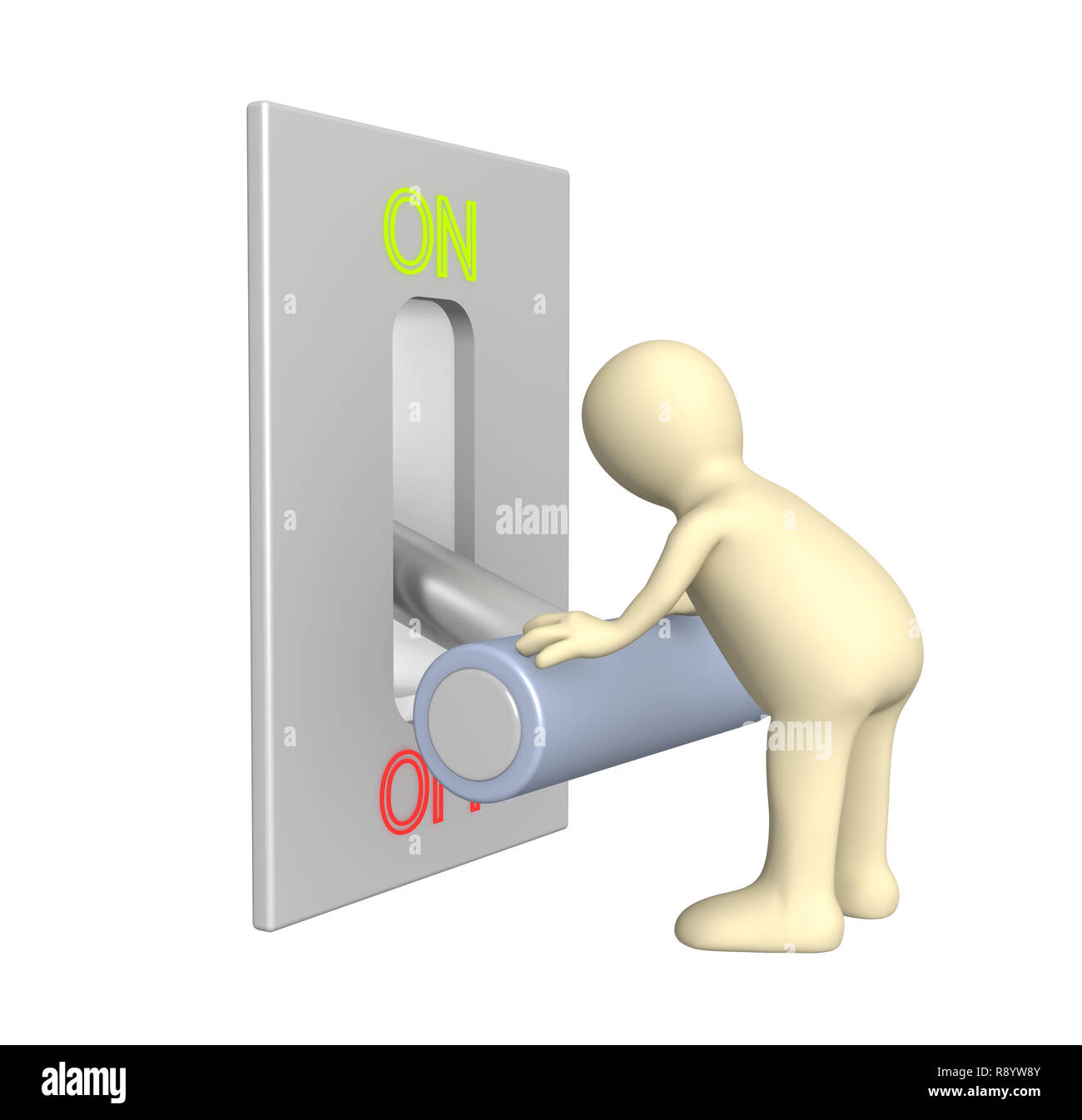 Puppet, turned lever on position off Stock Photo - Alamy