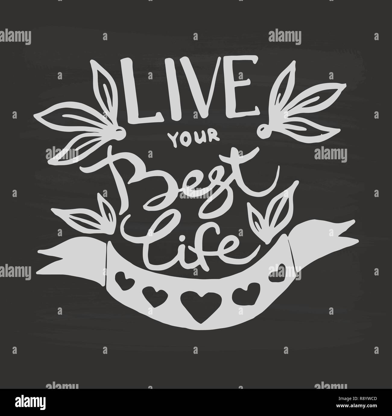 Live your best life handwriting monogram calligraphy. Phrase poster ...