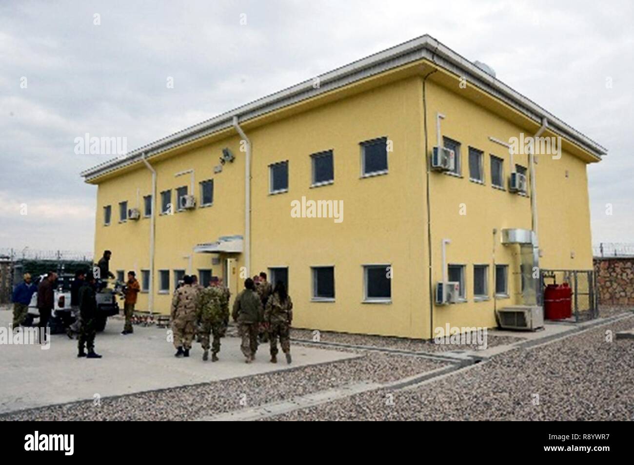 The two-story barracks on Camp Shaheen, Mazar-e-Sharif, Afghanistan ...