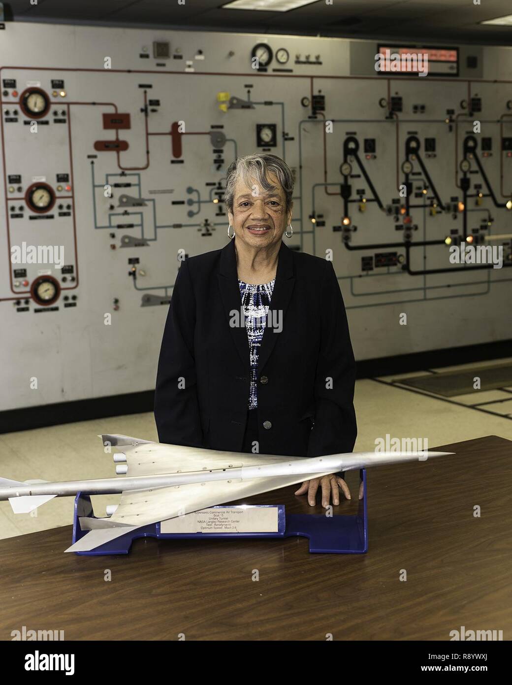 Dr. Christine Darden, retired NASA aerospace engineer, stands in the ...