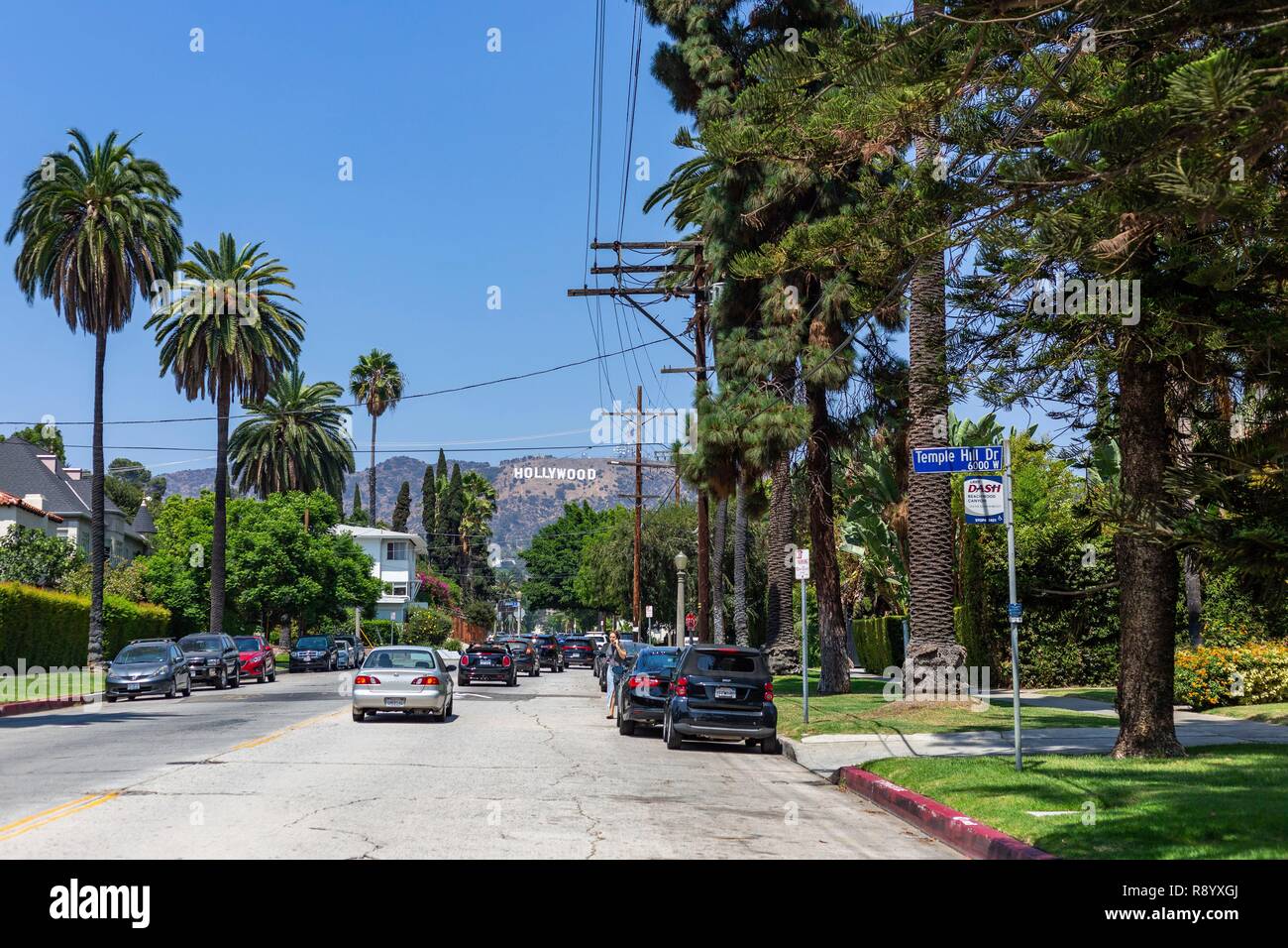 United States, California, Los Angeles view of Mount Lee and the ...