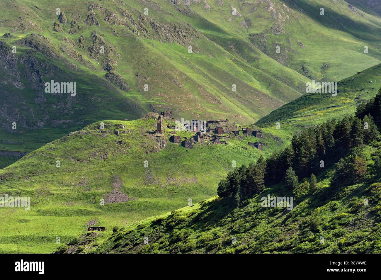 Georgia, Kakheti, Tusheti National Park, Alazani River Valley in the ...