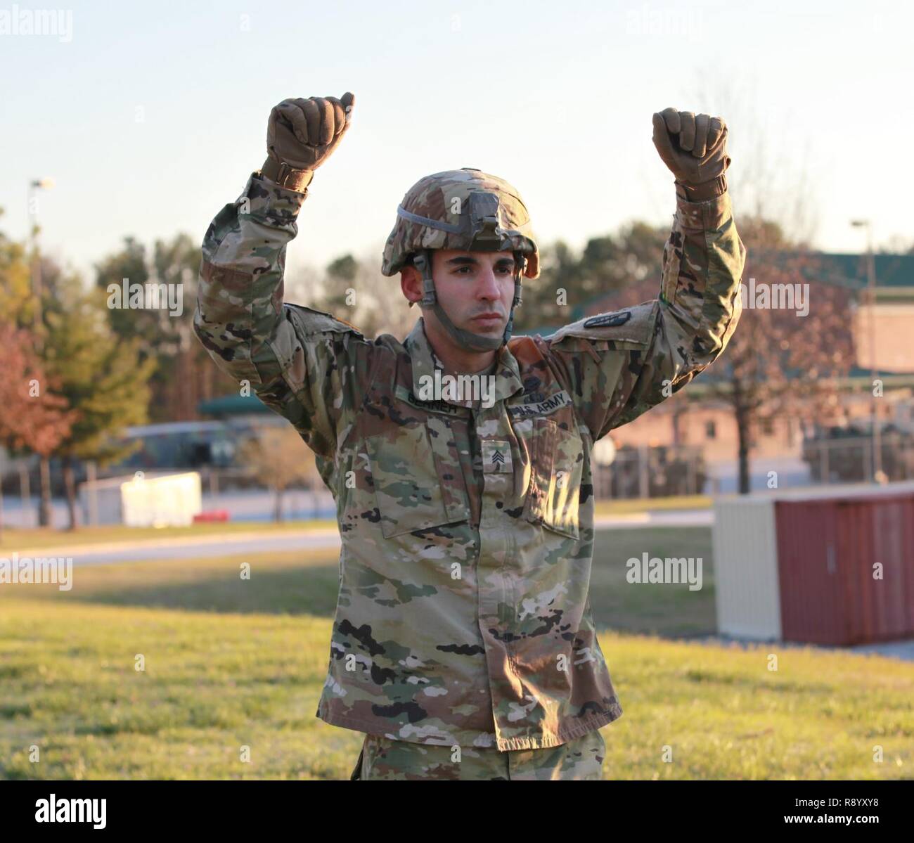 U.S. Army paratrooper Sgt. Austin Berner, 982nd Combat Camera Company ...