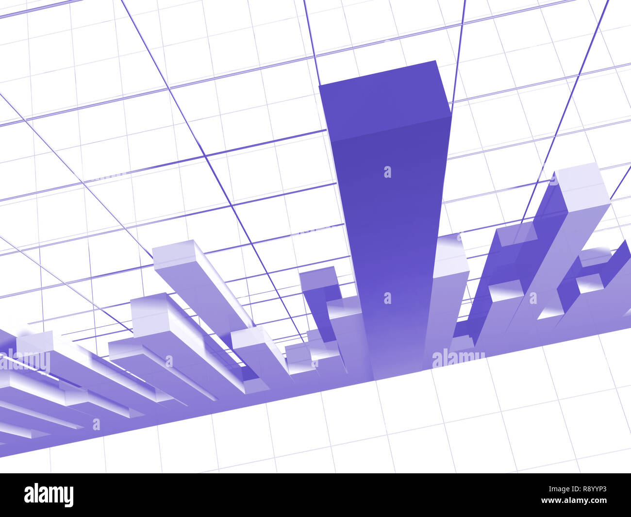 Blue 3d diagram, showing positive results Stock Photo - Alamy