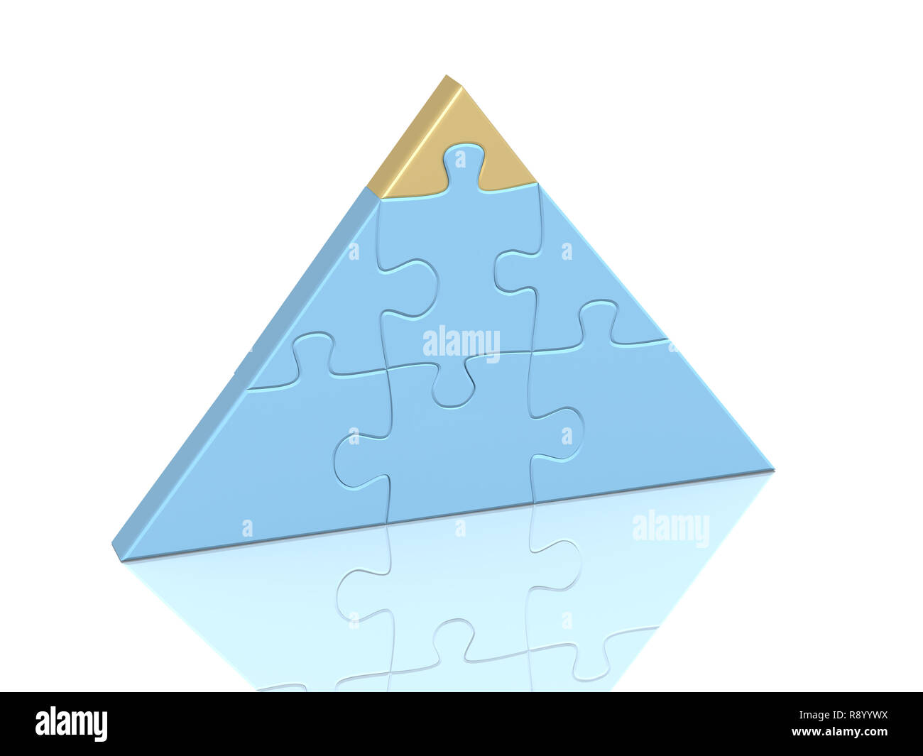 Pyramid from parts of a puzzle with gold top Stock Photo - Alamy