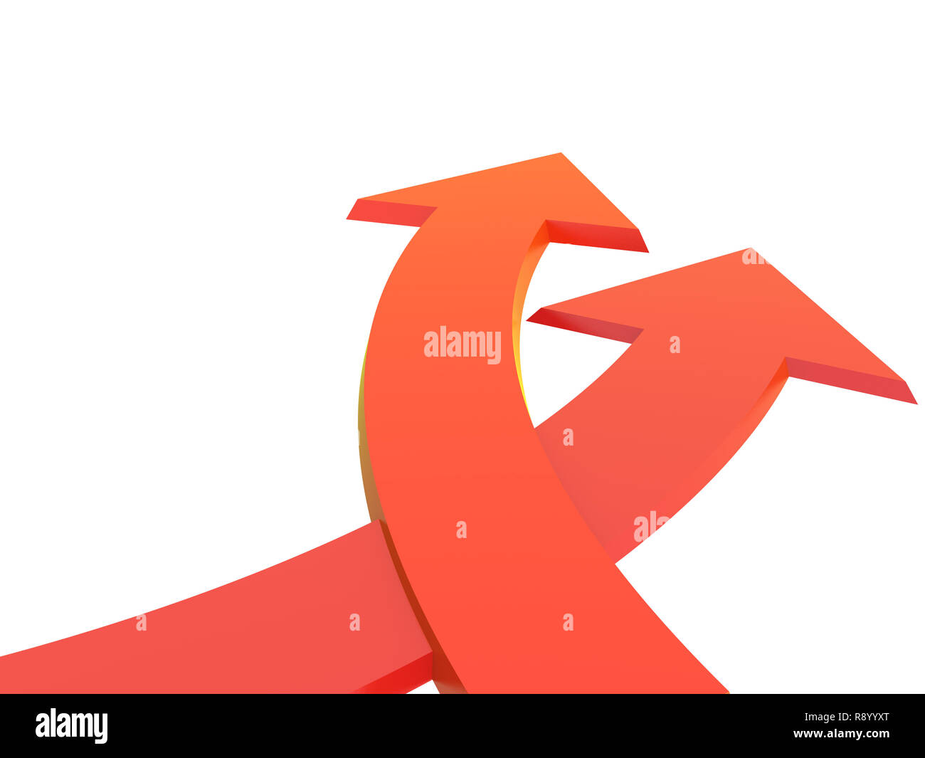 Two bound arrows specifying different directions Stock Photo - Alamy