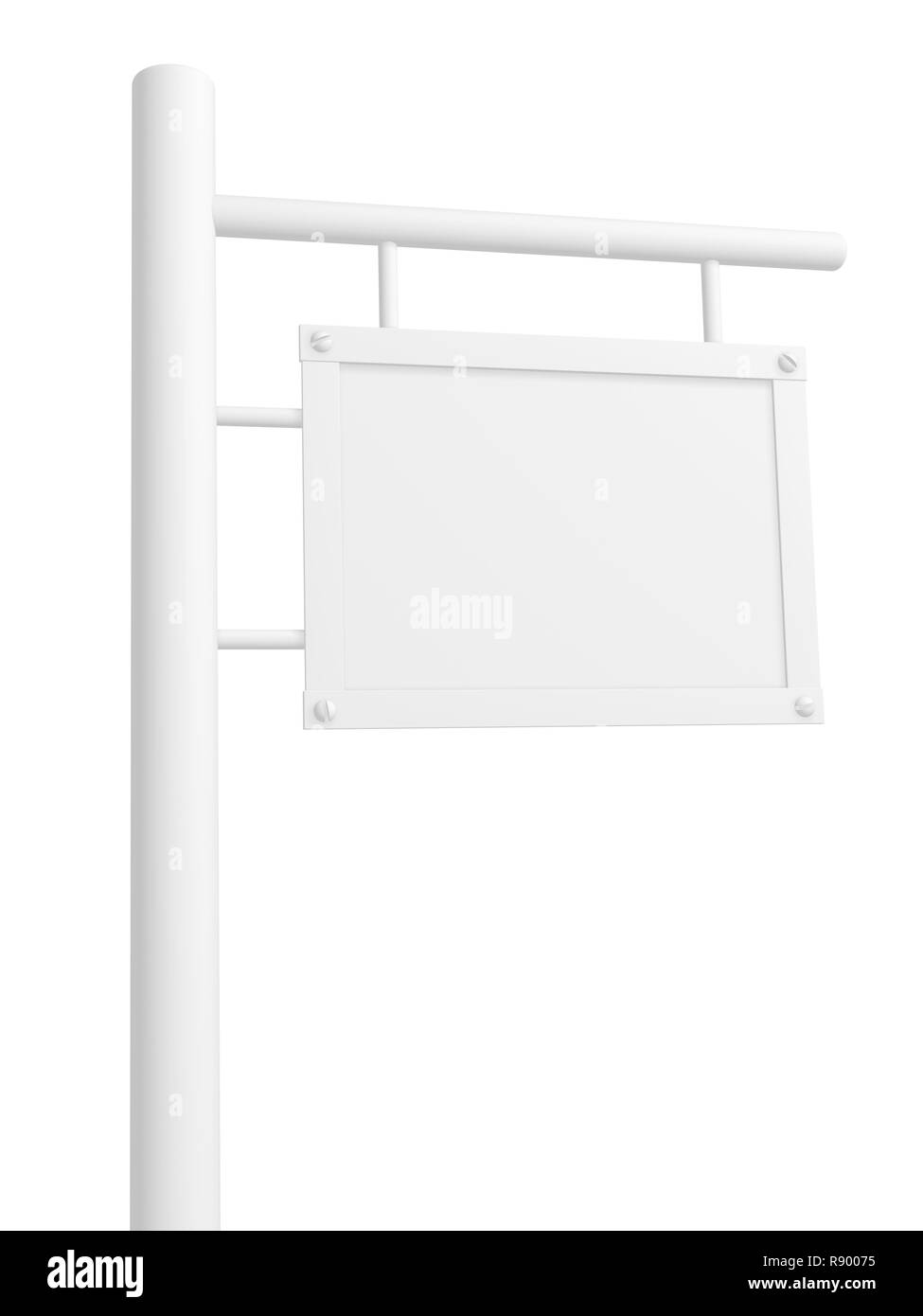 Signboard of white color Stock Photo - Alamy