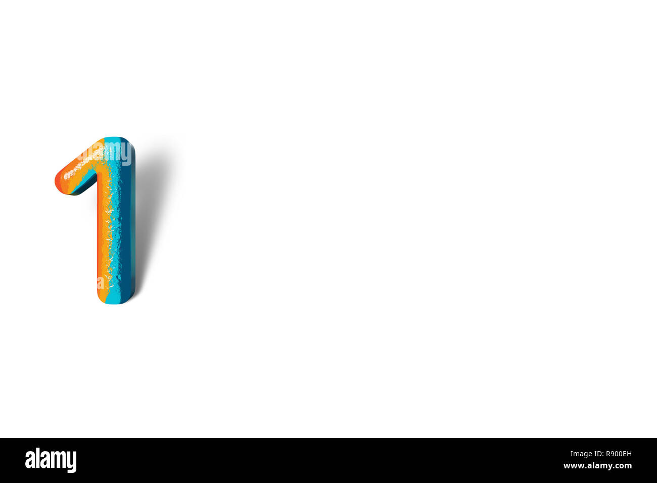 3D Number 1 one lively colours Stock Photo - Alamy