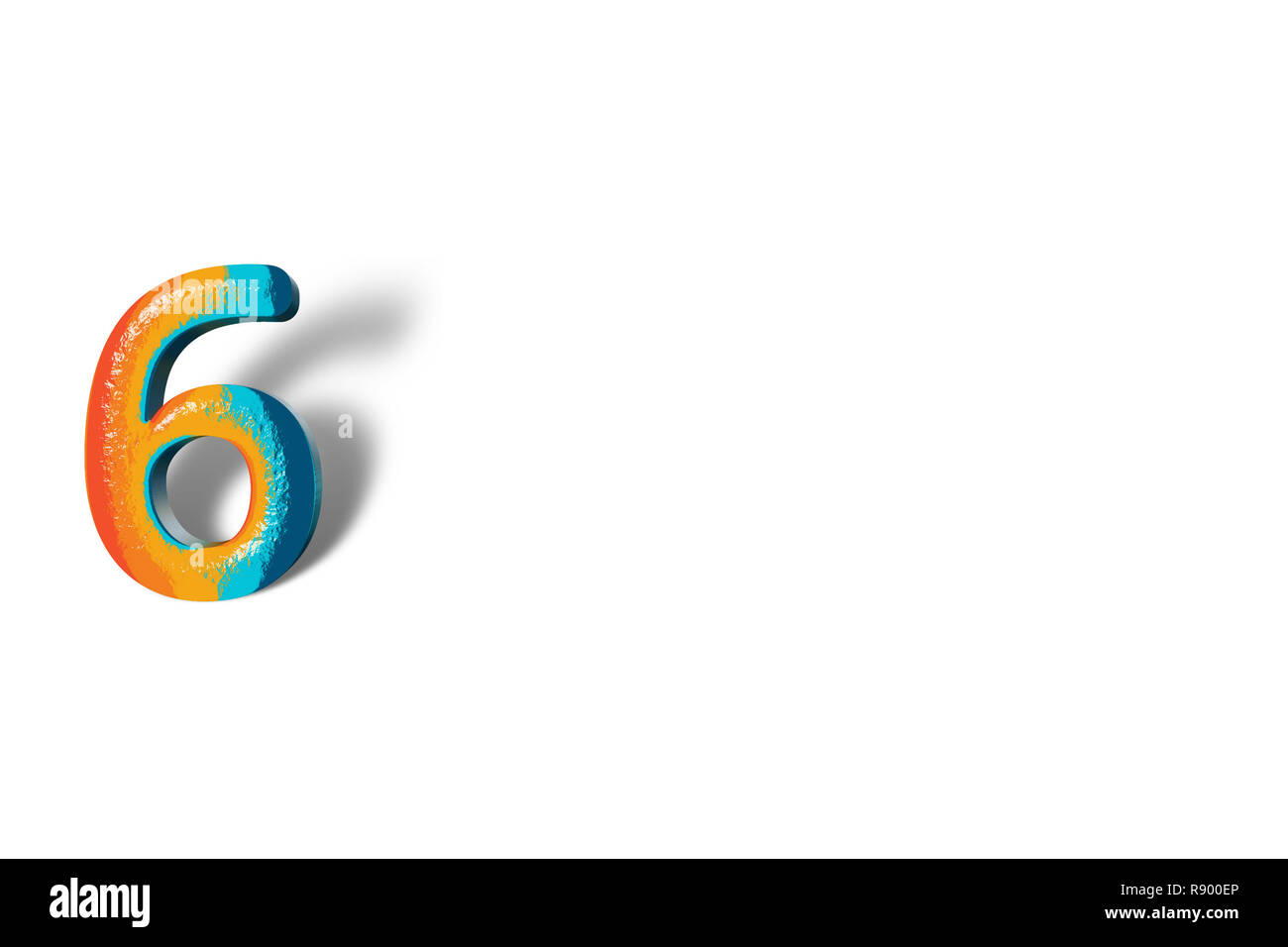 3D Number 6 six lively colours Stock Photo - Alamy