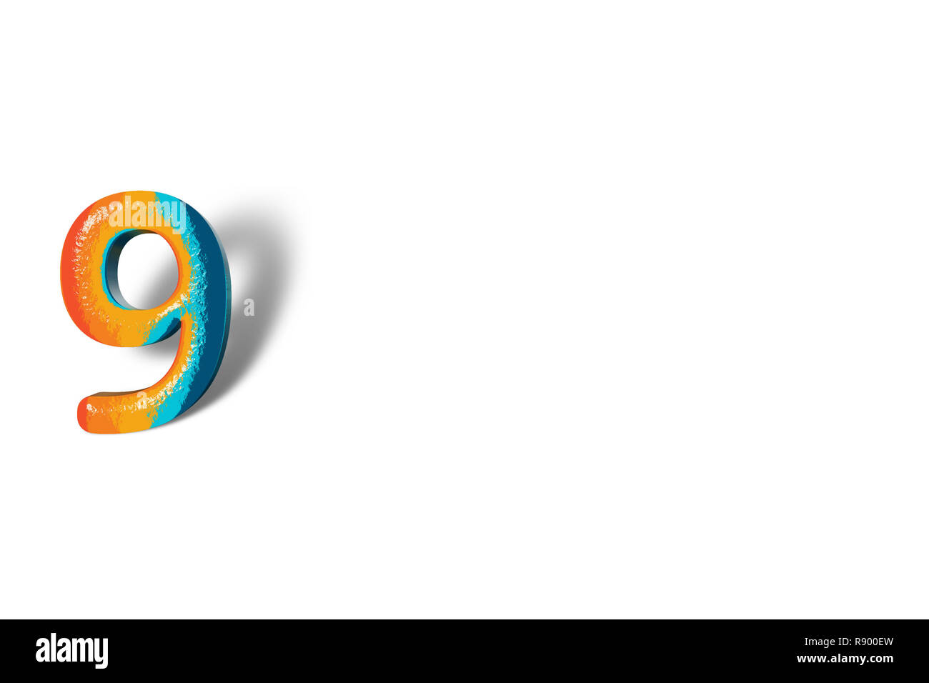3D Number 9 nine lively colours Stock Photo - Alamy