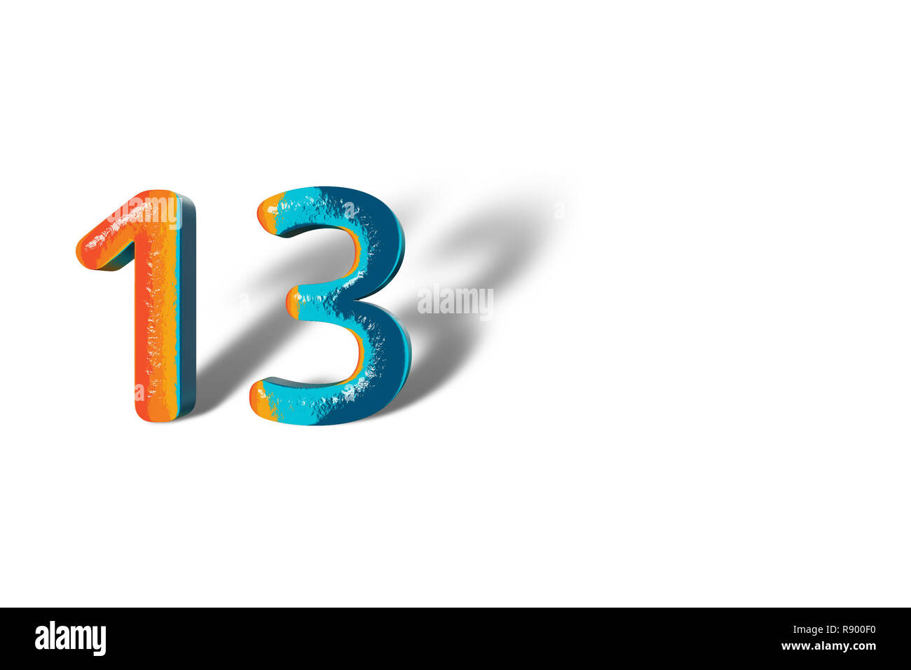 3D Number 13 thirteen lively colours Stock Photo - Alamy