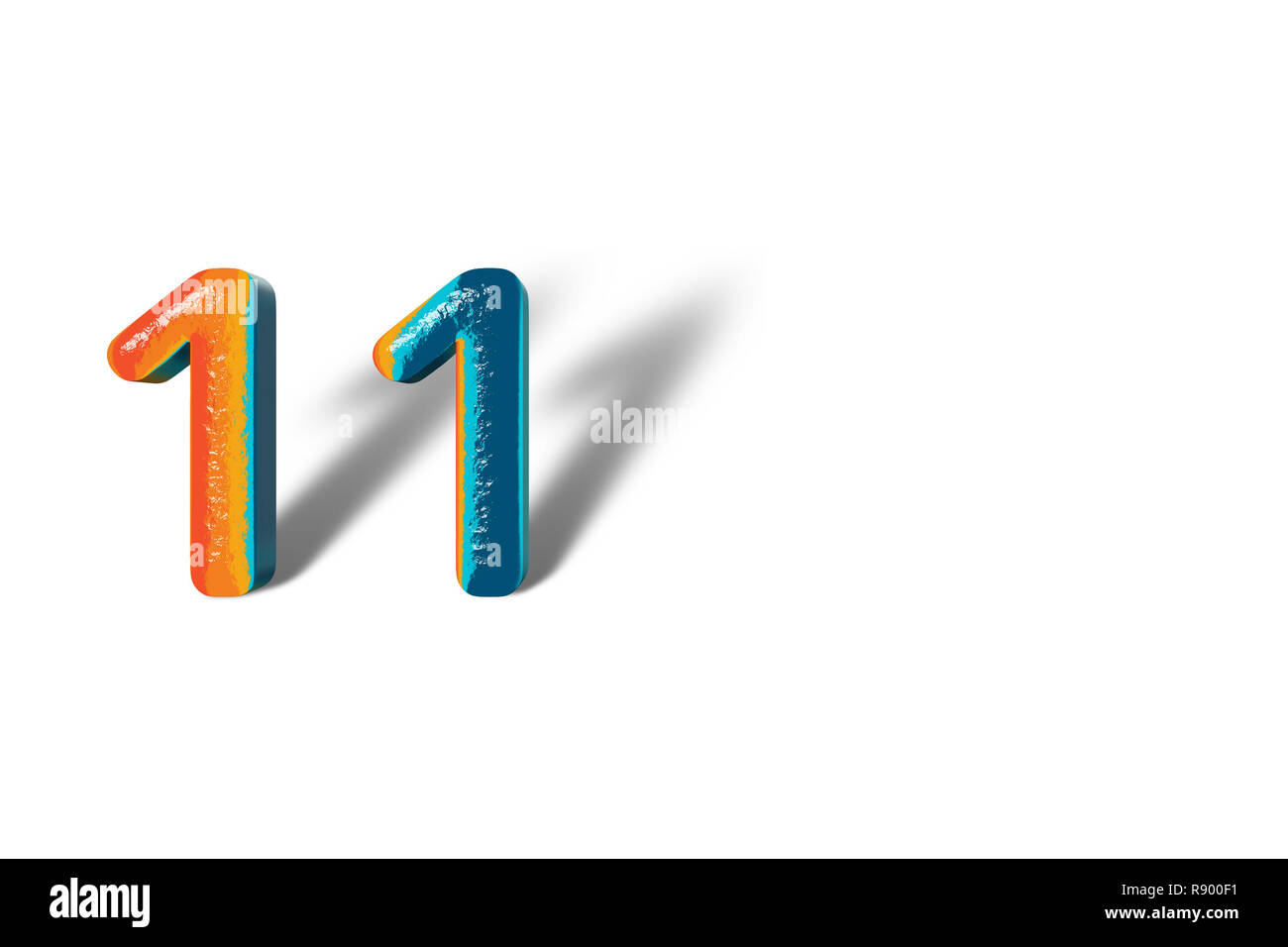 3D Number 11 eleven lively colours Stock Photo - Alamy