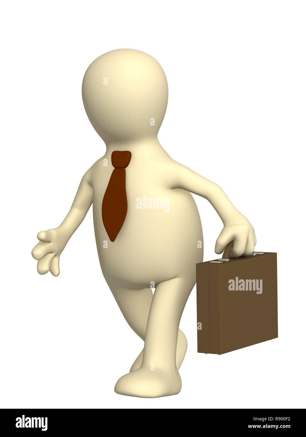 Puppet - businessman with a portfolio and in a tie Stock Photo - Alamy