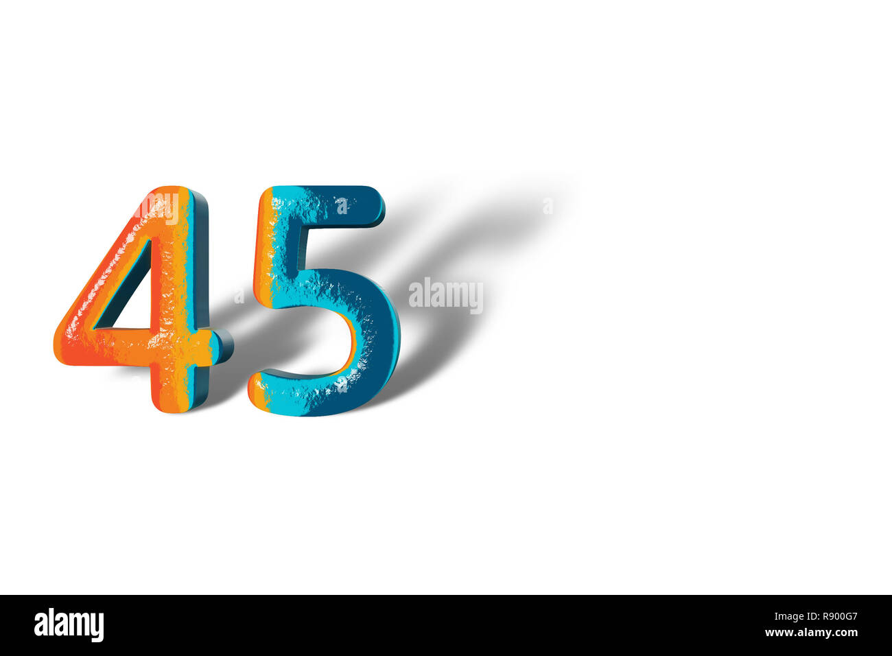 3D Number 45 forty five lively colours Stock Photo - Alamy