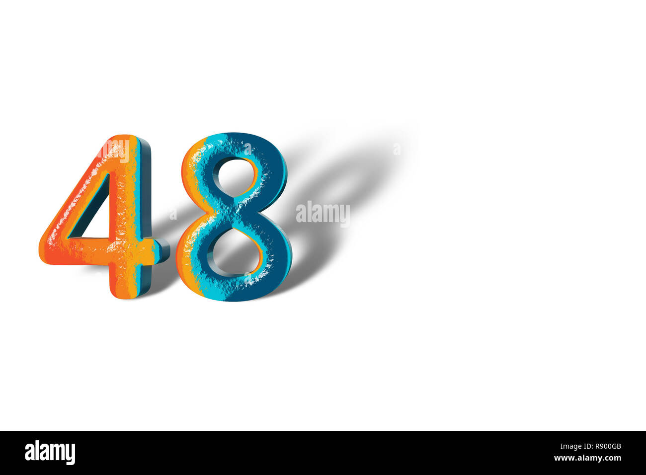 3D Number 48 forty eight lively colours Stock Photo - Alamy