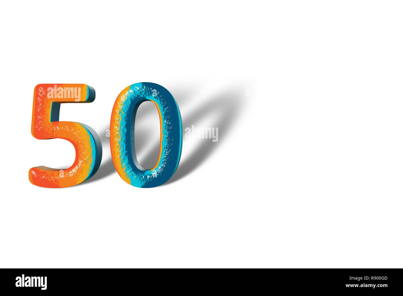 3D Number 50 fifty lively colours Stock Photo - Alamy