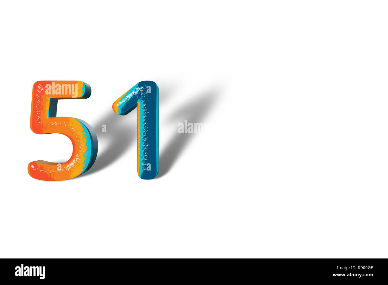 3D Number 51 fifty one lively colours Stock Photo - Alamy