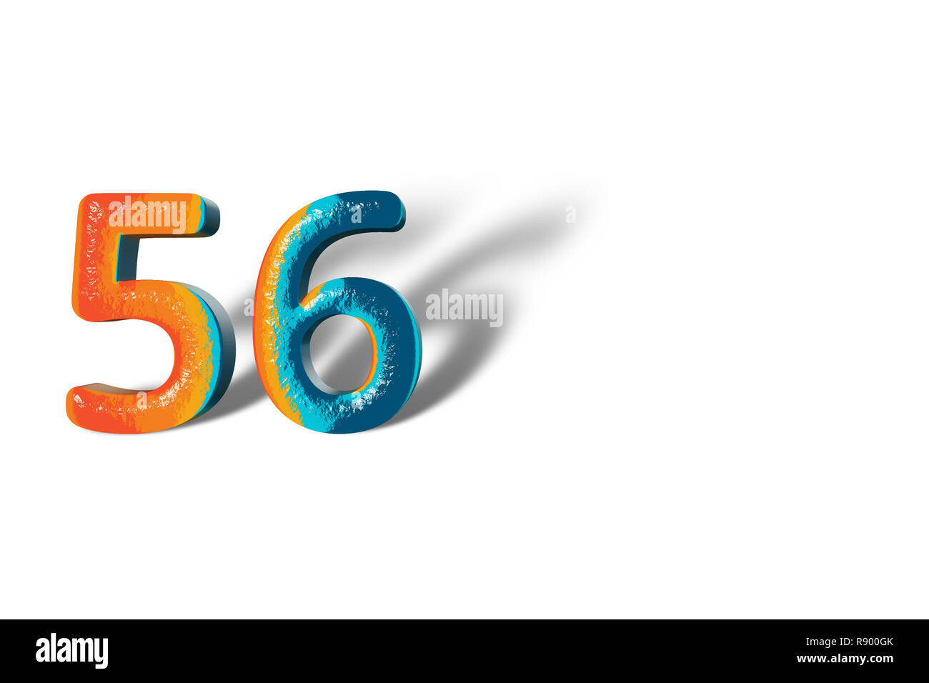 3D Number 56 fifty six lively colours Stock Photo - Alamy