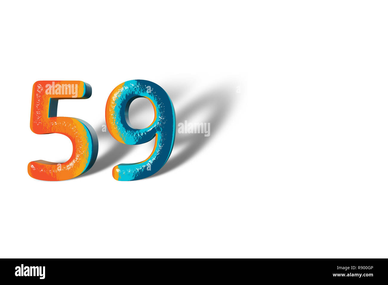 3D Number 59 fifty nine lively colours Stock Photo - Alamy