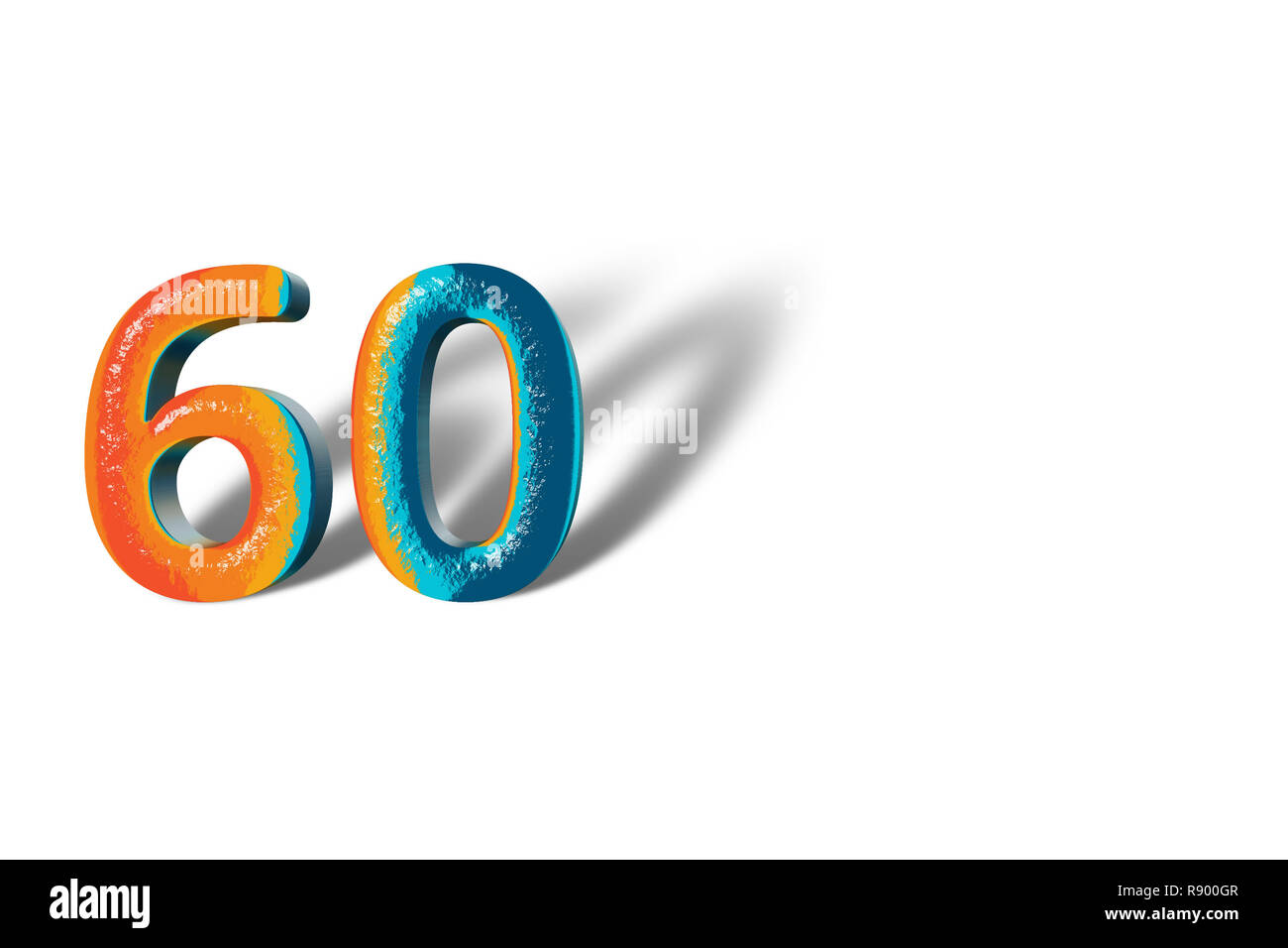 3D Number 60 sixty lively colours Stock Photo - Alamy