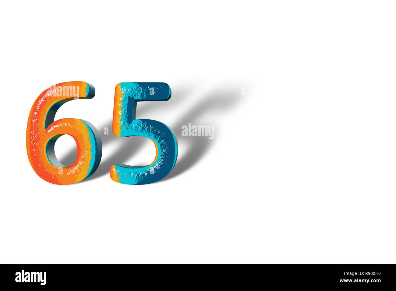 3D Number 65 sixty five lively colours Stock Photo - Alamy