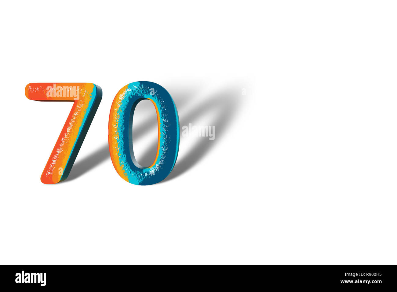3D Number 70 seventy lively colours Stock Photo - Alamy