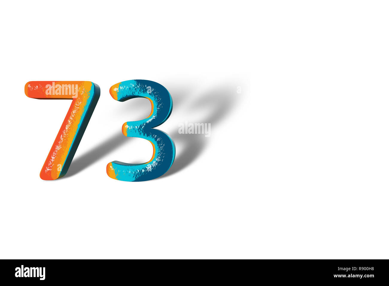3D Number 73 seventy three lively colours Stock Photo - Alamy