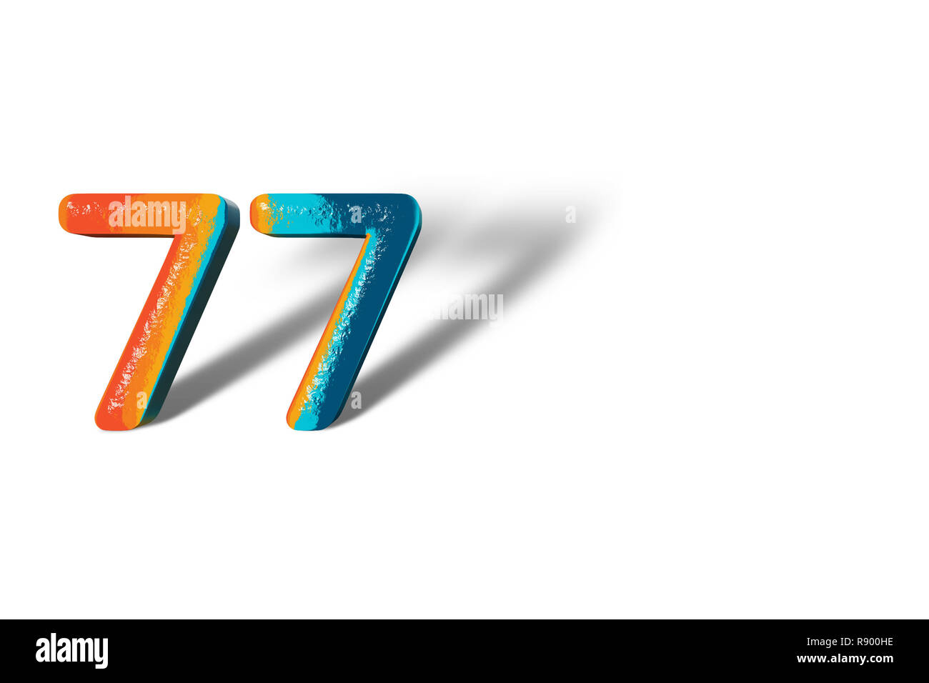 3D Number 77 seventy seven lively colours Stock Photo - Alamy