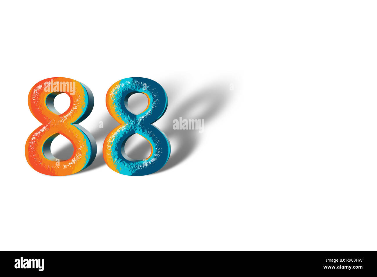 3D Number 88 eighty eight lively colours Stock Photo - Alamy