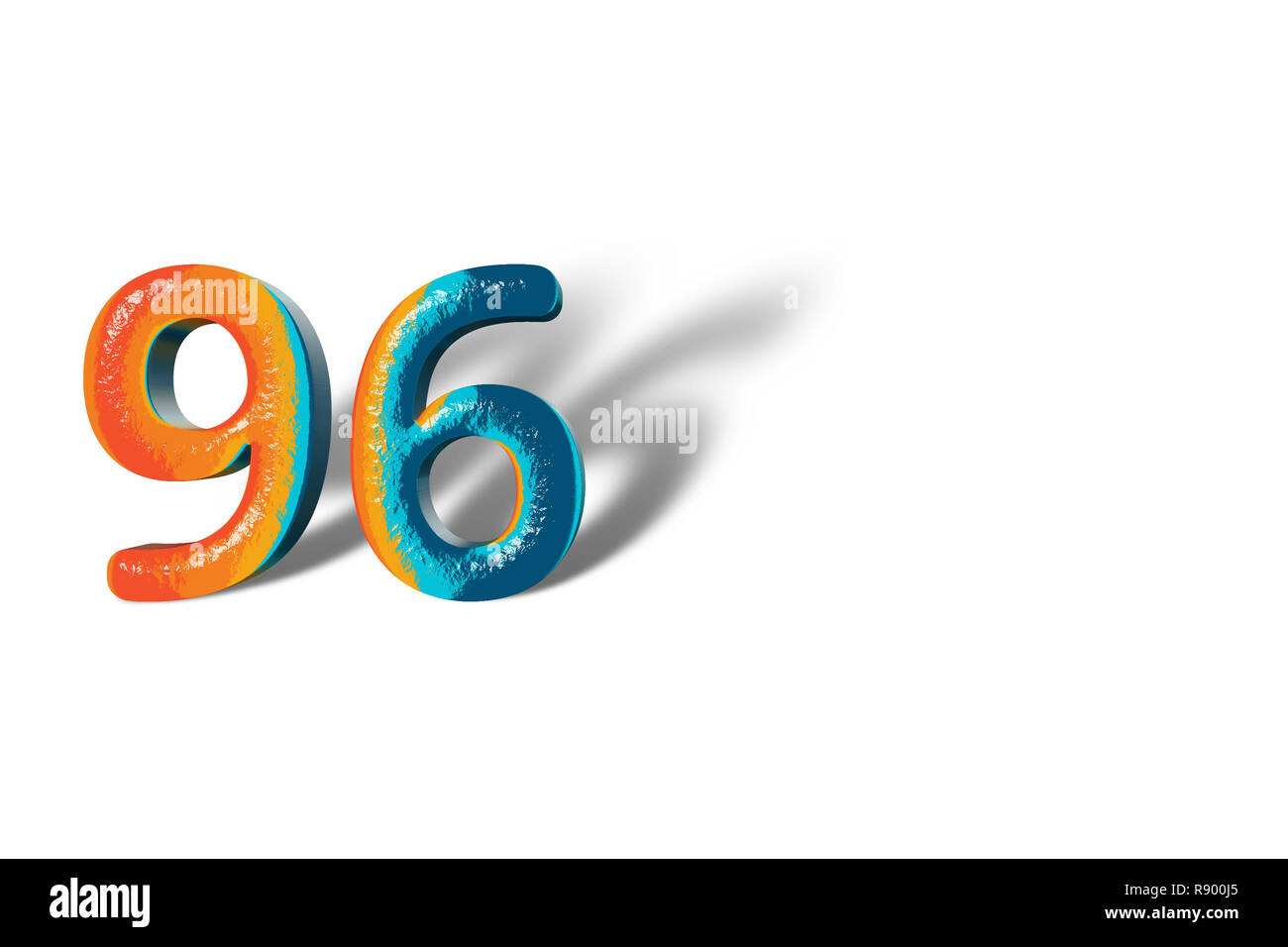 3D Number 96 ninety six lively colours Stock Photo - Alamy
