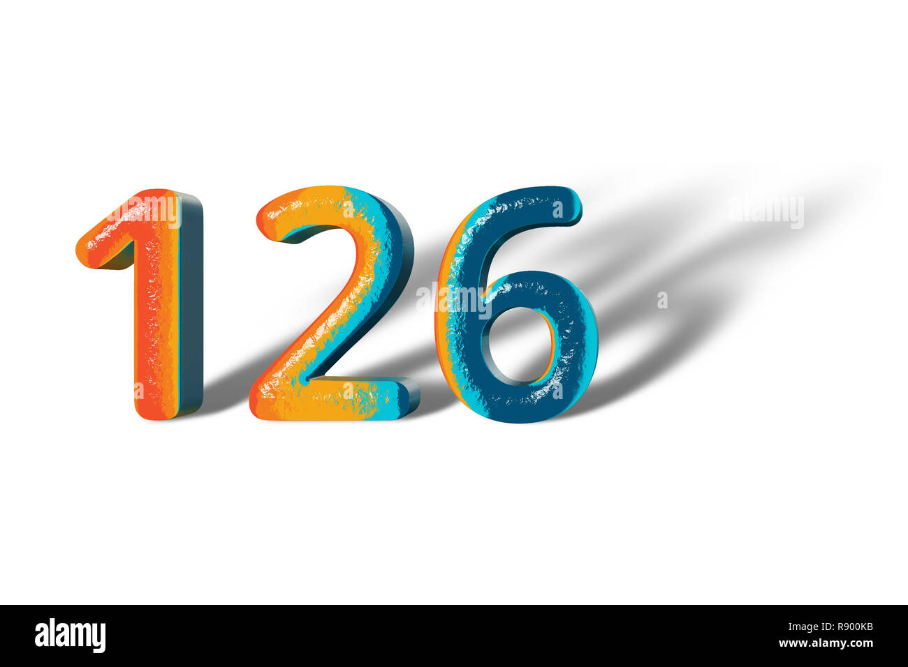 3d number 126 hi-res stock photography and images - Alamy
