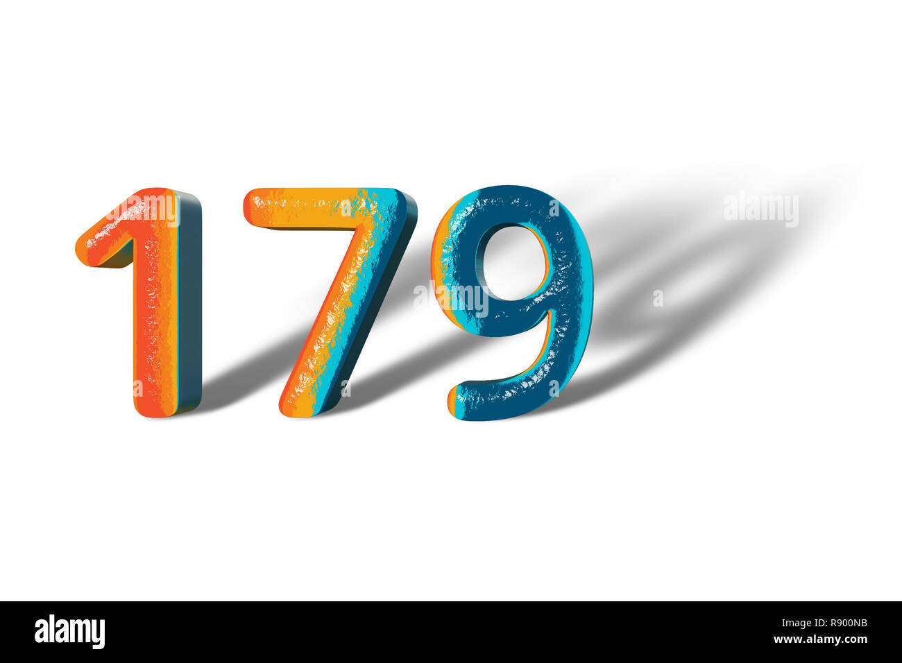 3D Number 179 one hundred seventy nine lively colours Stock Photo - Alamy