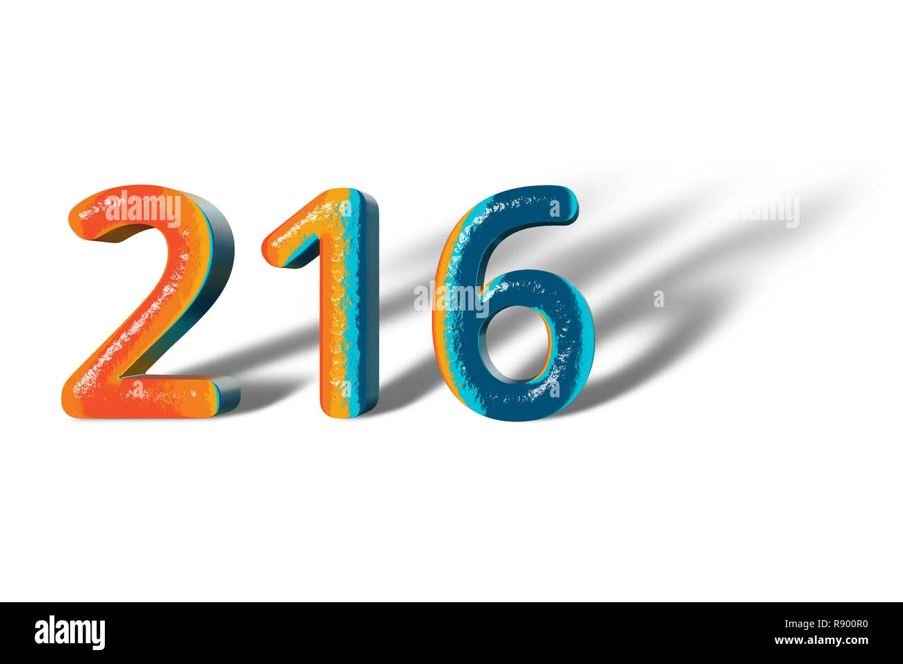 3D Number 216 two hundred sixteen lively colours Stock Photo - Alamy