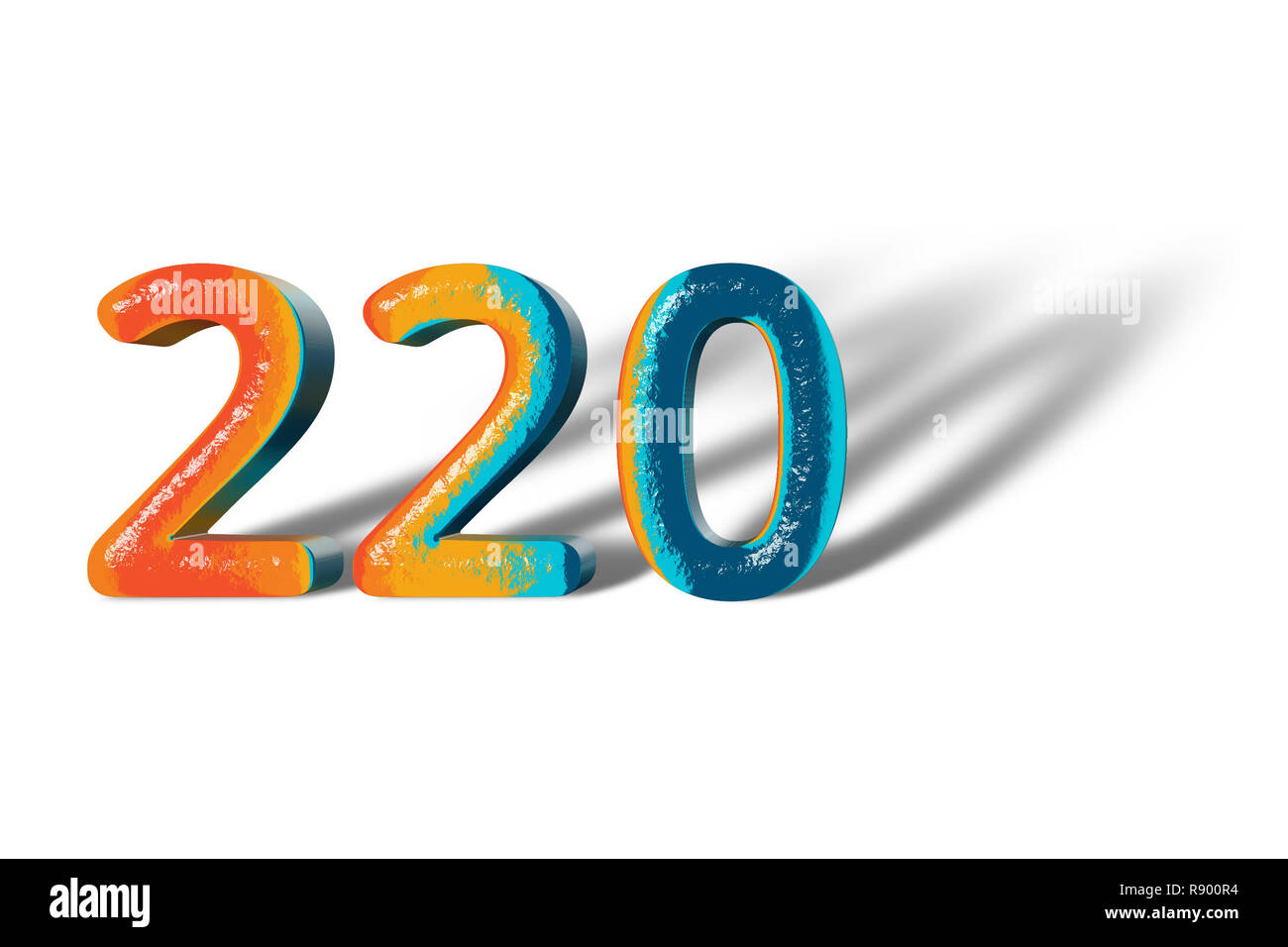 3D Number 220 two hundred twenty lively colours Stock Photo - Alamy